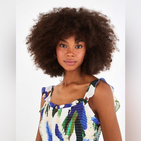 FARM Rio | Dresses | Farm Rio Blue Wind Maxi Dress Leaf Parrot Bird ...